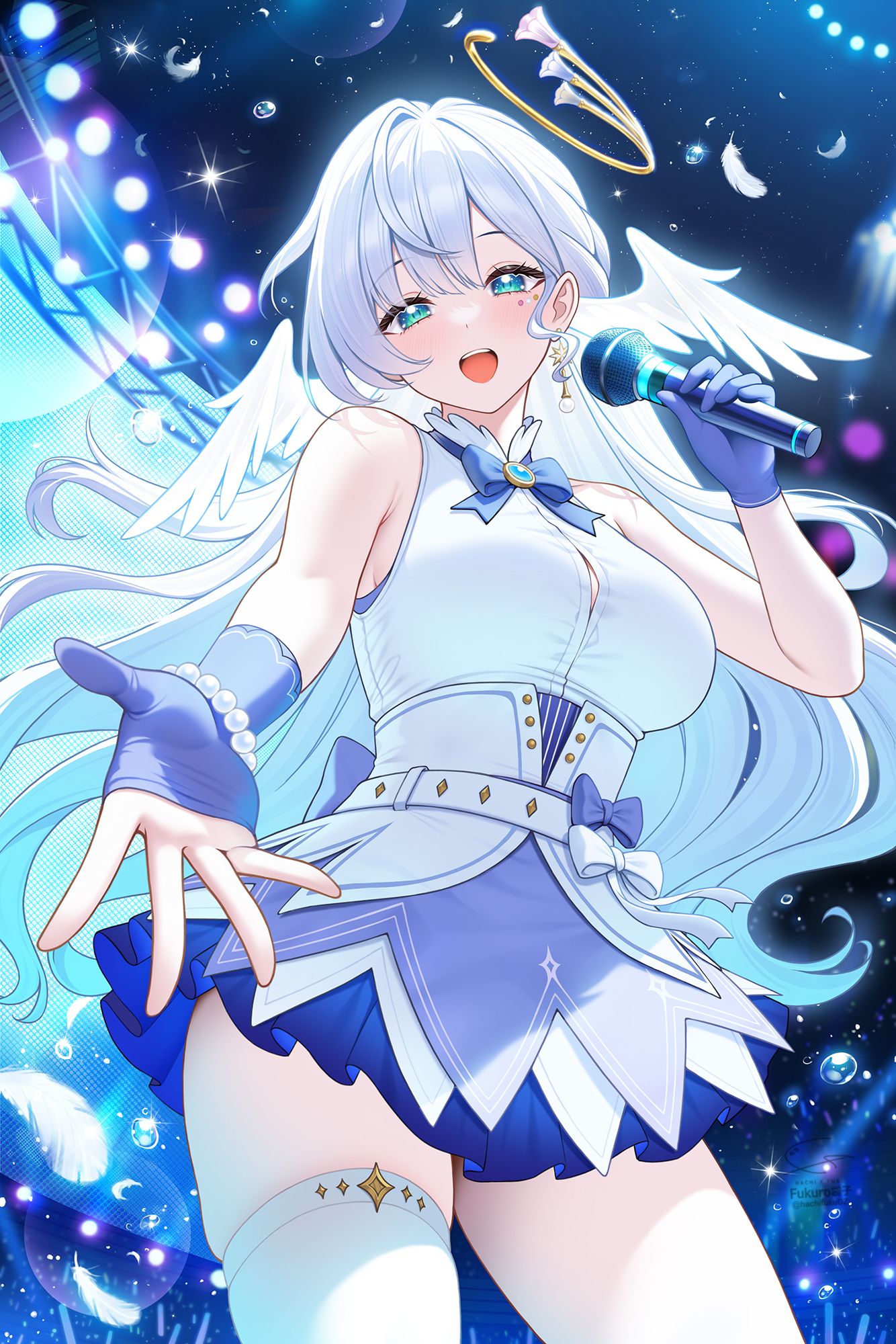 fukuro ko (greentea) honkai: star rail robin halo thighhighs wings | #1170473 | yande.re